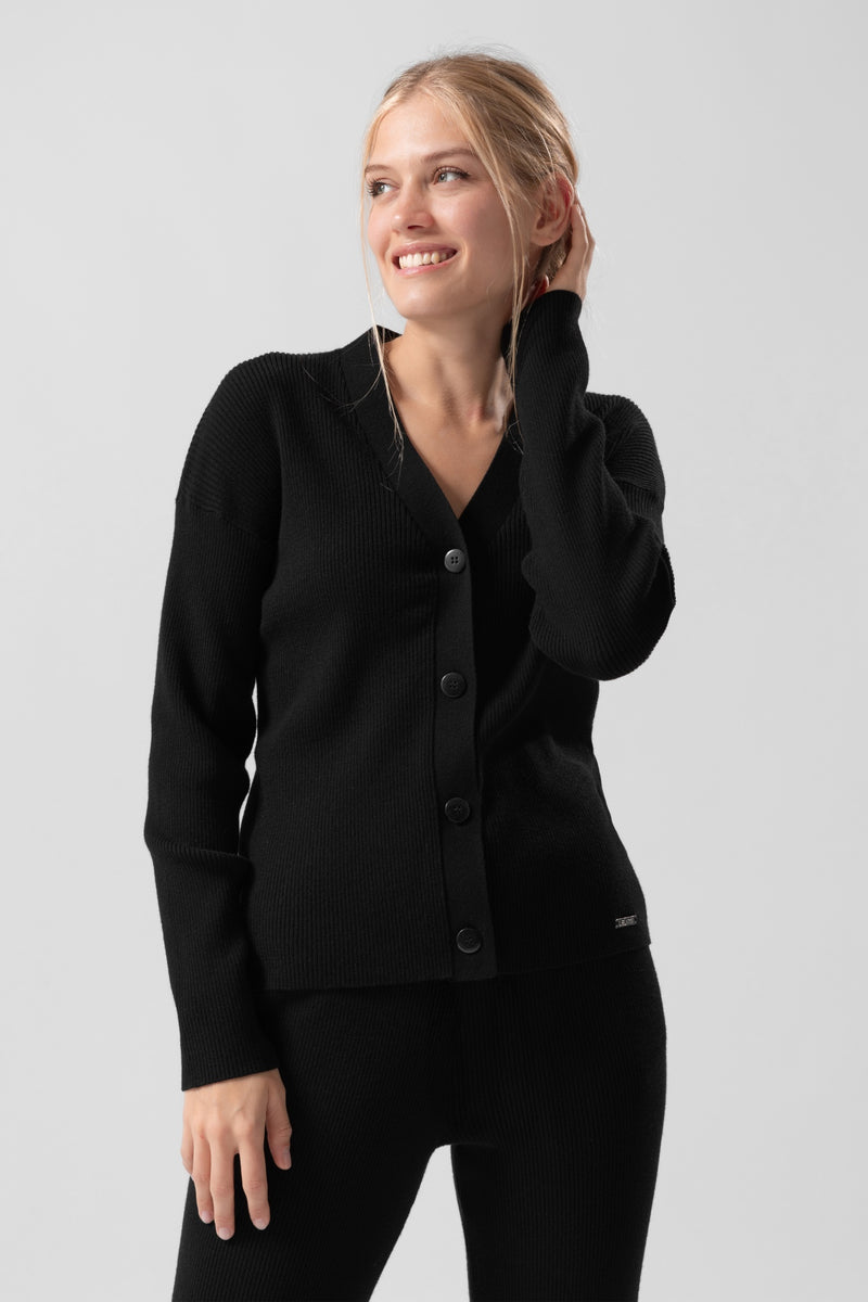 Ribbed knitted cardigan Vanna – Navigation